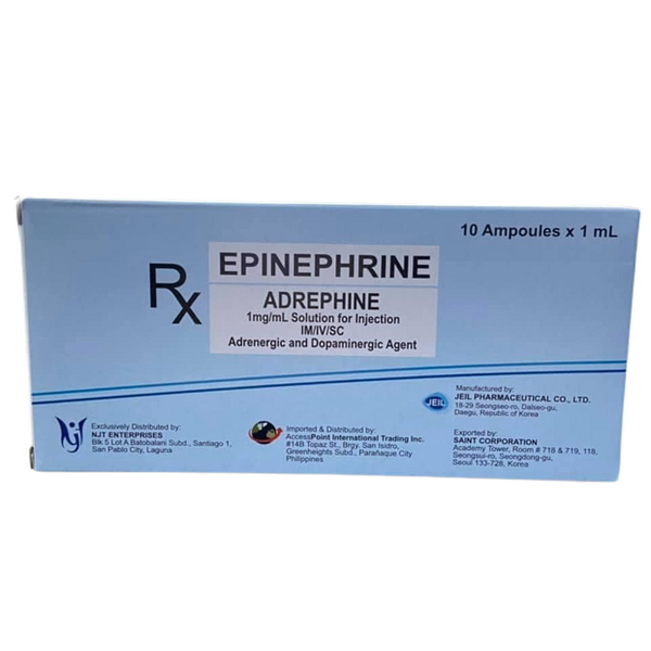 ADREPHINE Epinephrine 1mg / mL Solution for IM/IV/SC Injection 1mL 10's ...